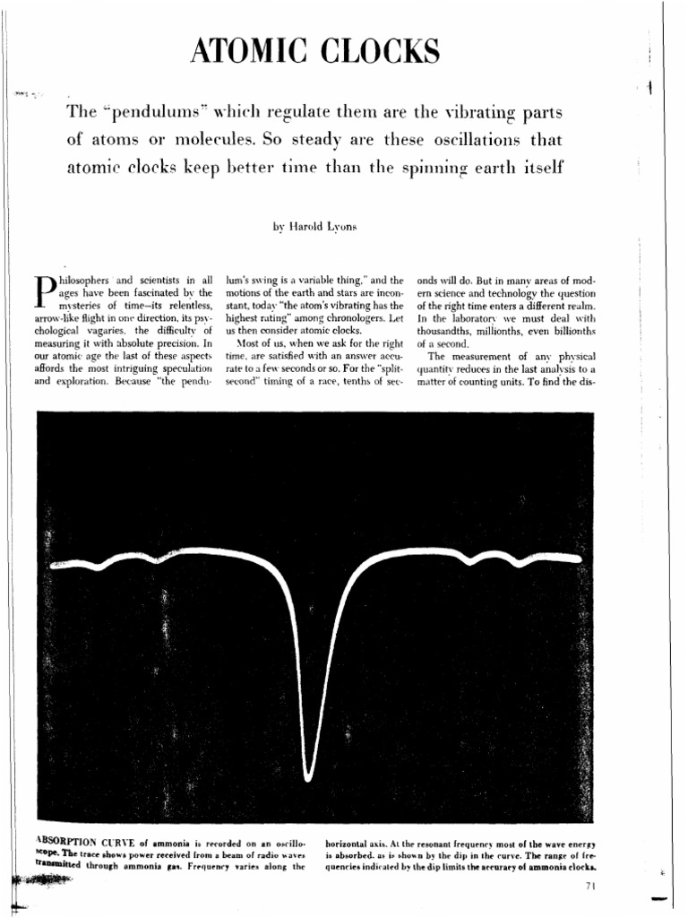 Lyons Scientific American 1957 | PDF | Clock | Atoms