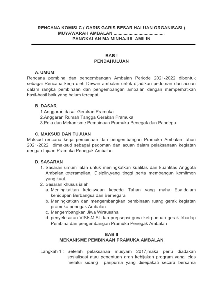 Komisi C Program Kerja | PDF | Karier & Perkembangan