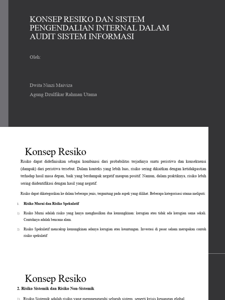 Konsep Resiko Dan Sistem Pengendalian Internal Dalam Audit | PDF