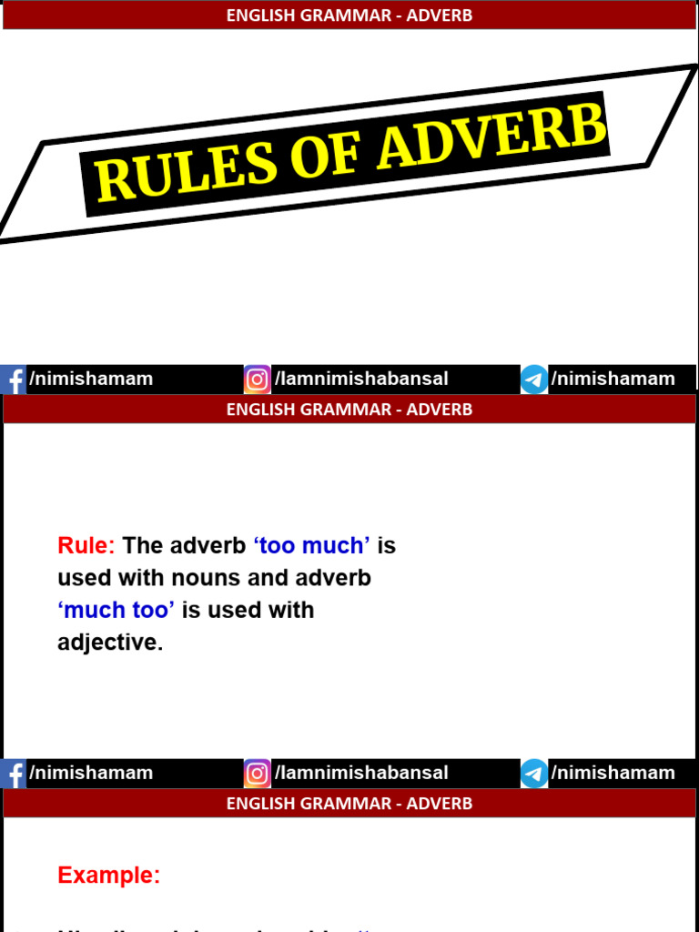 50 Hour Foundation Course Complete English Adverb Class 3 1 | PDF ...