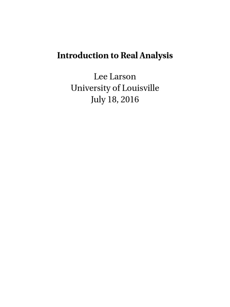 Intro Real Anal Pdf Limit Mathematics Continuous Function