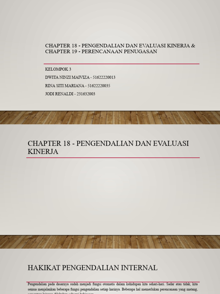 Kel 3 - Revisi Pengendalian Dan Evaluasi Kinerja & Perencanaan Penugasan | PDF