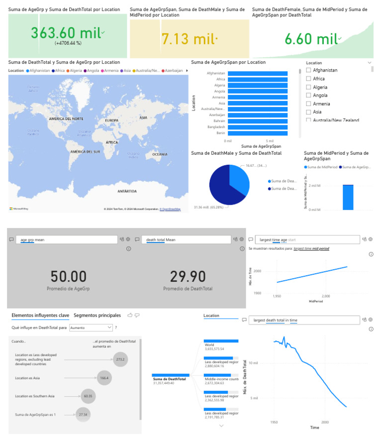 DataSet de Mortalidad Dashboard - Allison Medina | PDF