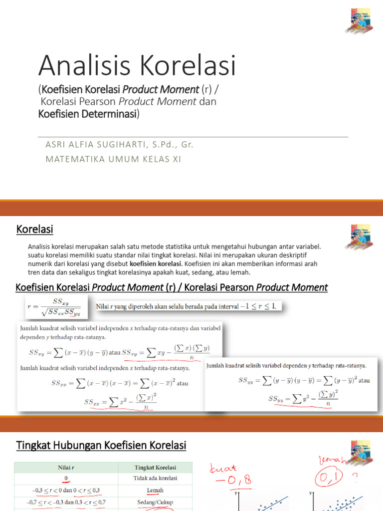 Analisis Korelasi Koefisien Determinasi Dan Contoh | PDF | Sains & Matematika | Komputer