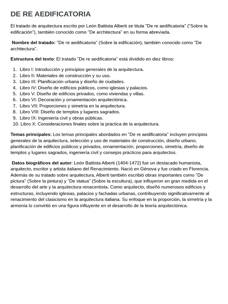 De Re Aedificatoria | PDF