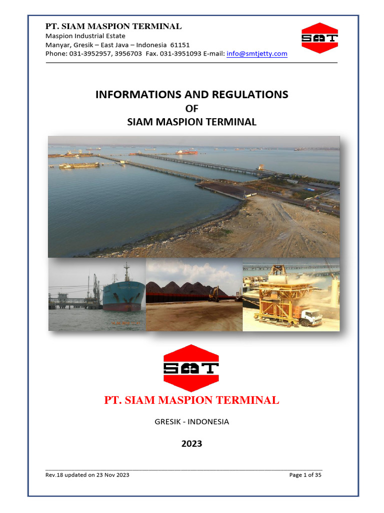 Siam Maspion Terminal Regulations Guide | PDF | Ships | Tugboat