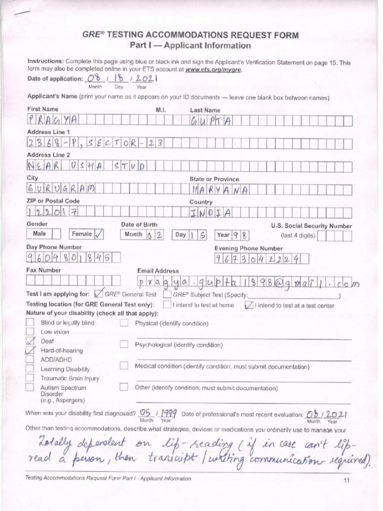 Exam Form Instructions for SP Pune University | PDF
