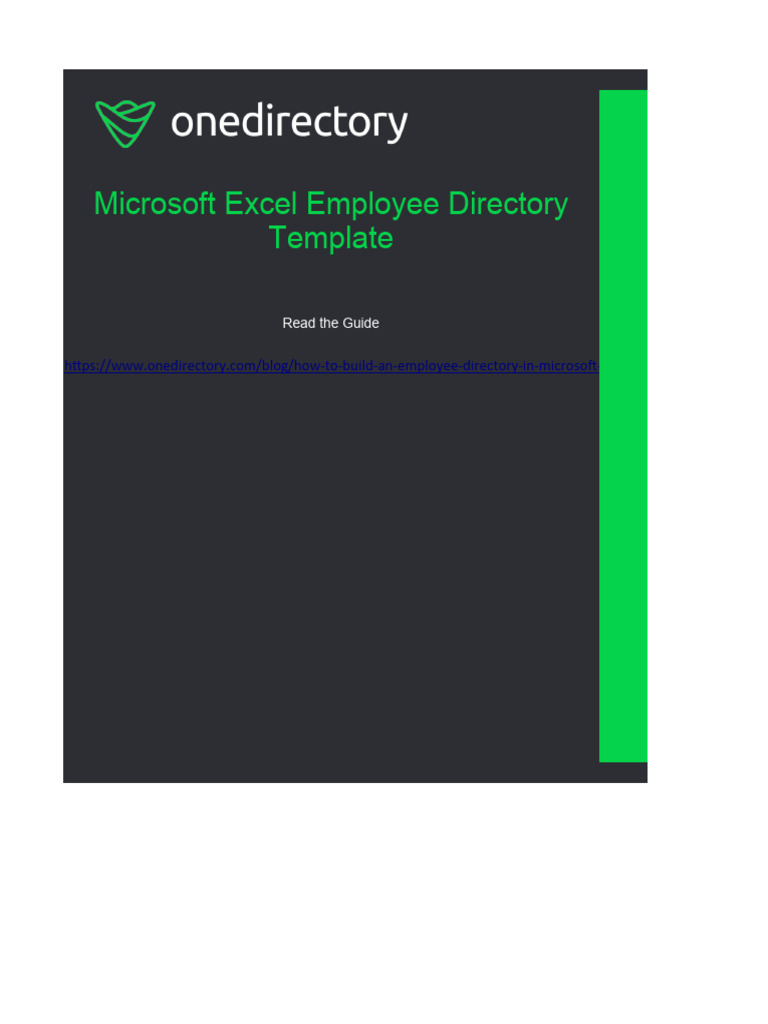 OneDirectory Employee Directory Template | PDF | Microsoft Excel | Business