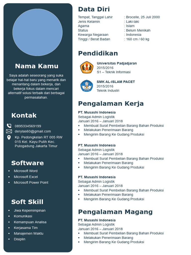 Template CV Part 4 | PDF