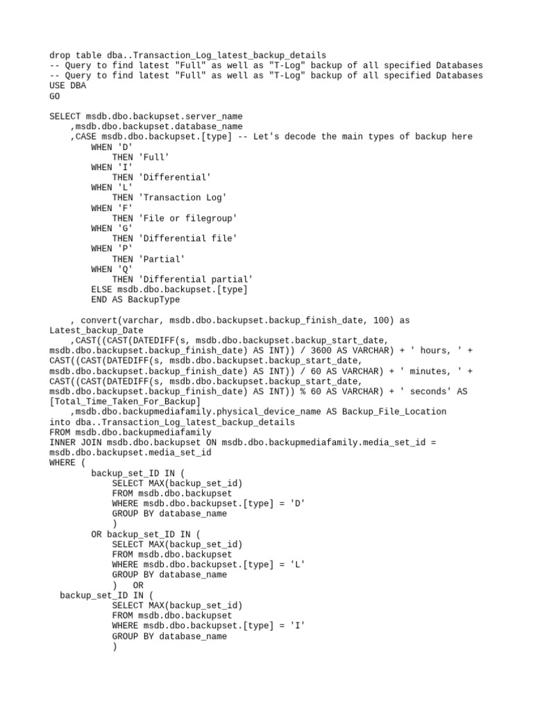 Transactional Log Backup Reports | PDF | Database Transaction | Databases