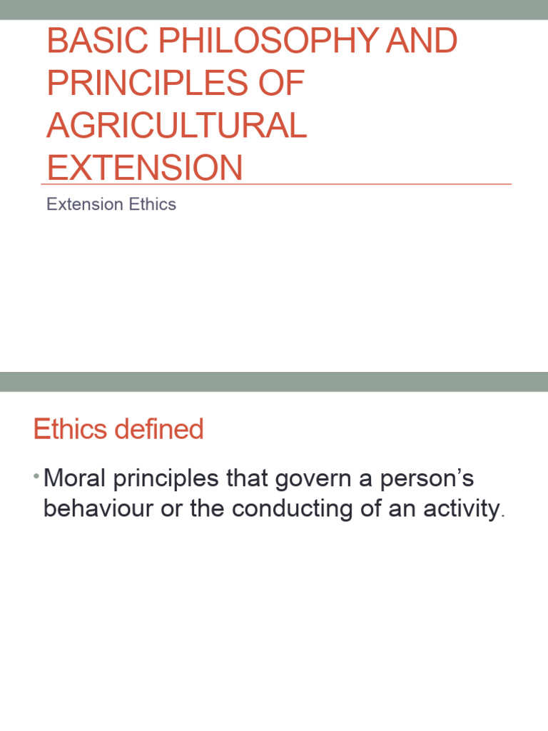Aged 409 2. Basic Philosophy and Principles of Agricultural Extension ...