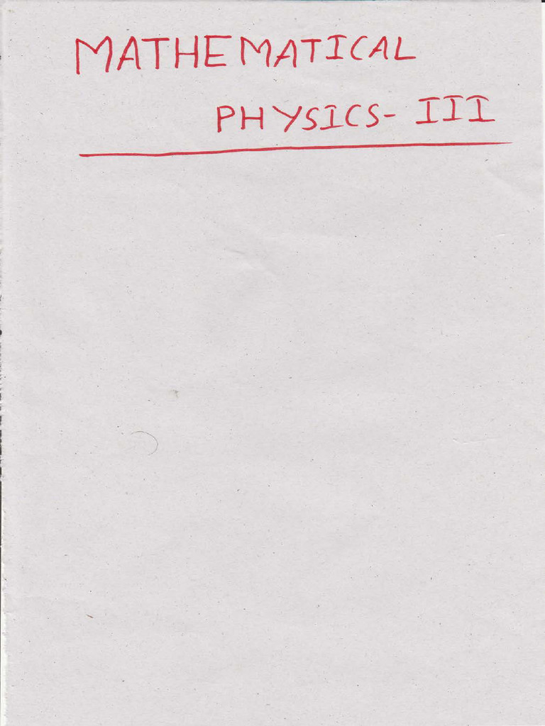 Core 8 - Mathematical Physics Iii | PDF