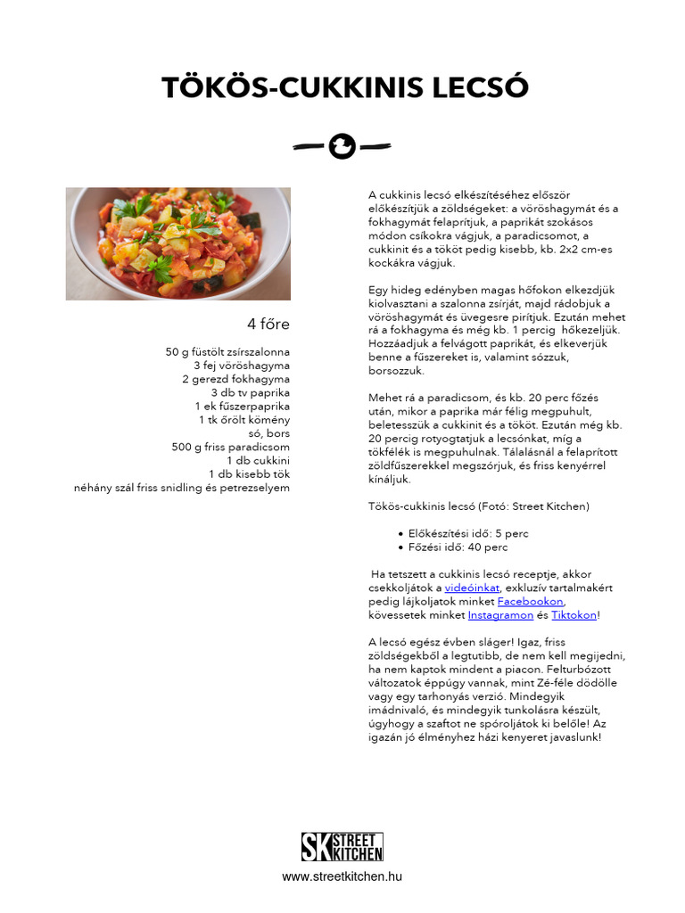 Tokos Cukkinis Lecso | PDF