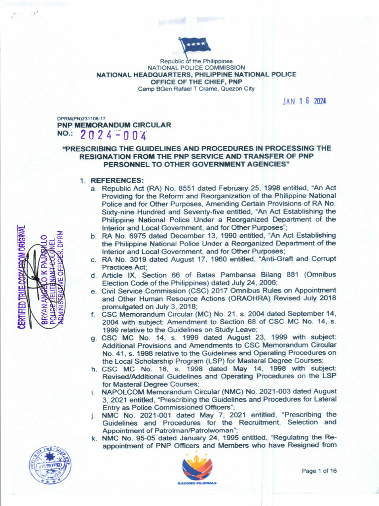 PNP MC 2024 004 1 | PDF