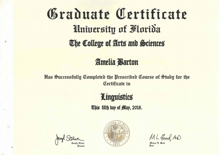 Certificate University of Florida | PDF