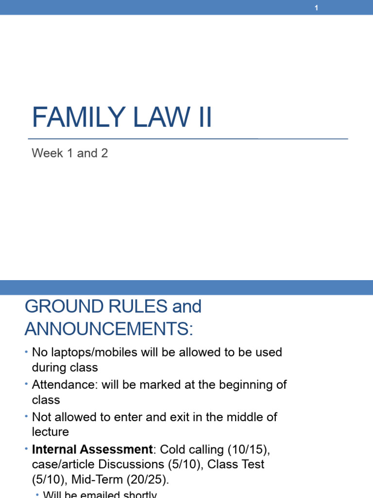 Week 1 and 2 - Introduction and Coparcenary | PDF | Concurrent Estate ...