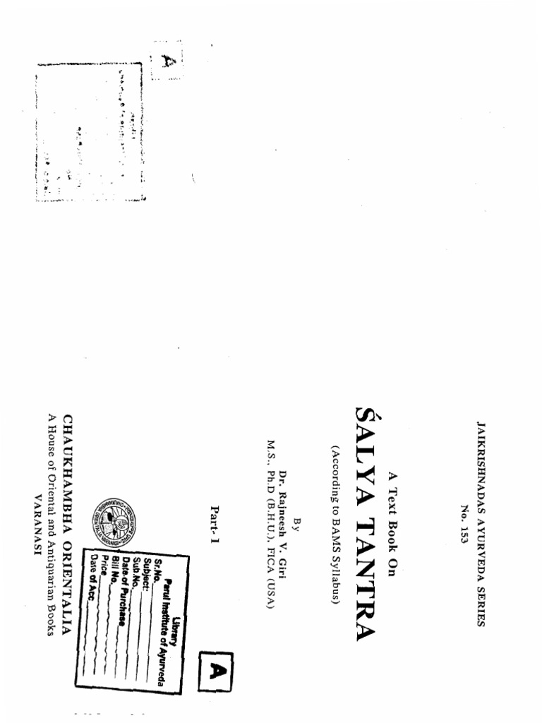 Shalya Tantra by Rajneesh Book | PDF