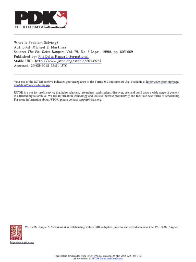 Martinez Problem Solving | PDF | Heuristic | Psychological Concepts