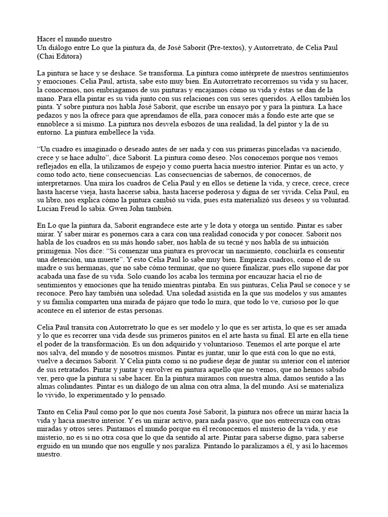 Dialogo José Saborit y Celia Paul | PDF | Pinturas