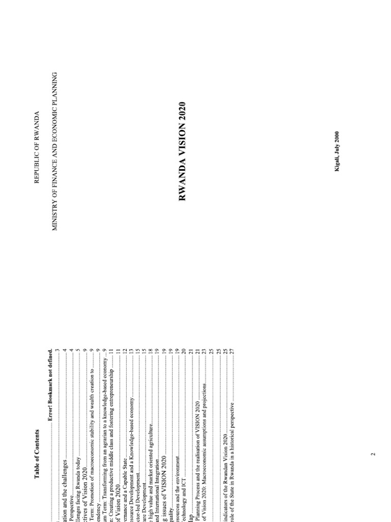 Rwanda Vision 2020 | PDF