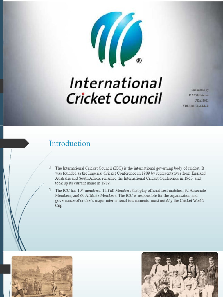 ICC: History and Governance of Cricket | PDF | England Cricket Team ...