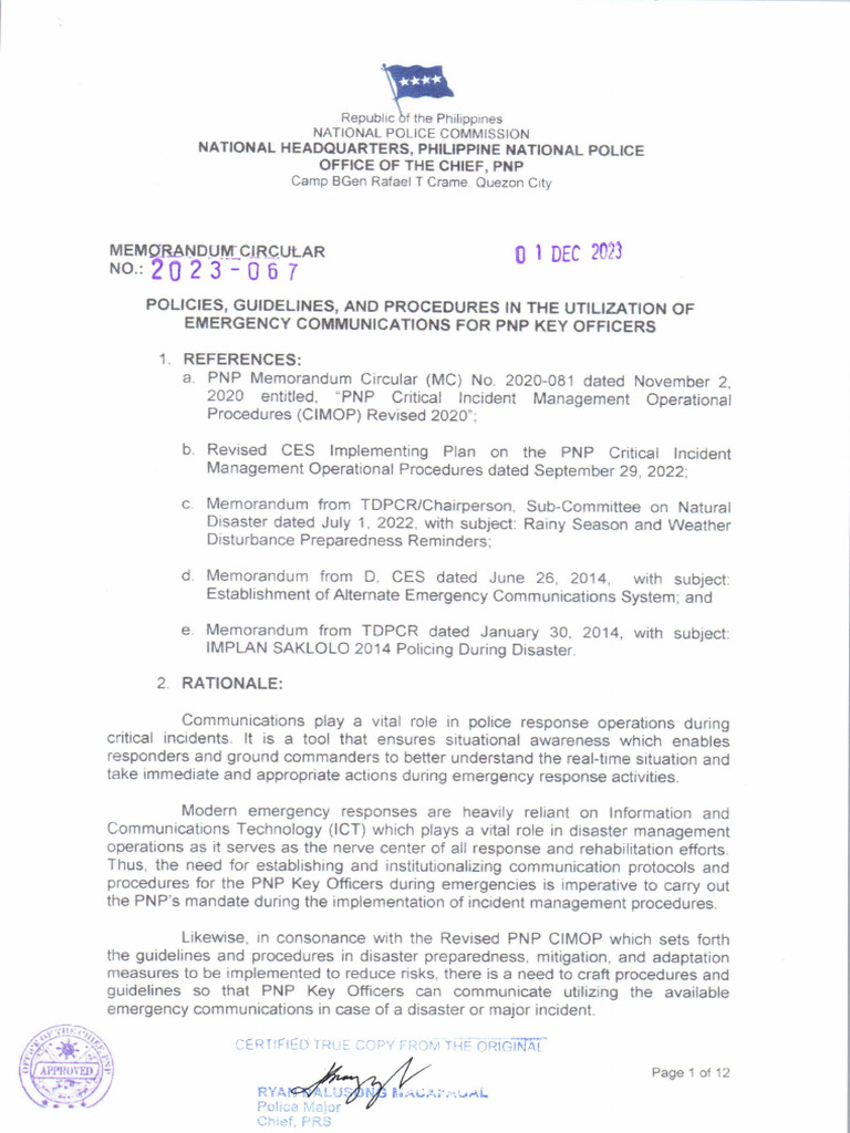 PNP MC 2023 067 | PDF