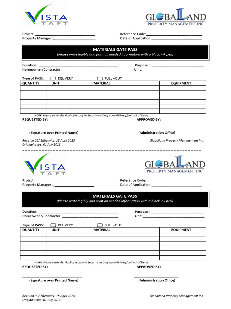Materials Gatepass - NEW | PDF | Business