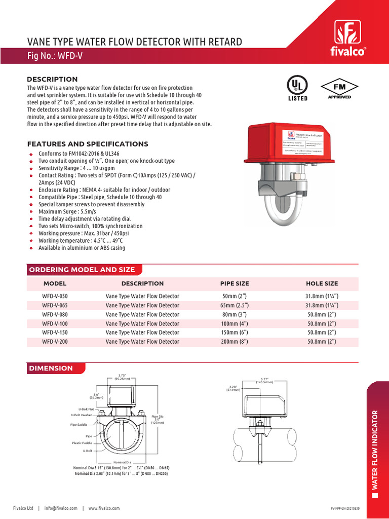 4.3. Flow Switch WFD-V - Water Flow Detector (WFD-V) | PDF | Pipe (Fluid Conveyance ...