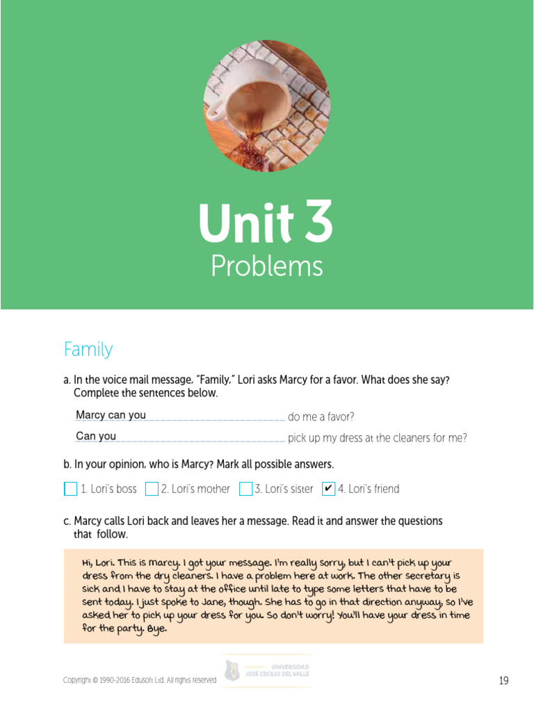 Allan Acosta 2018 110249 Intermediate 2 Workbook Unit 3 | PDF
