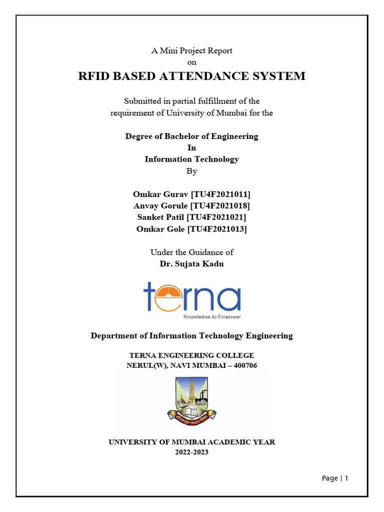 RFID Attendance System(Final) | Download Free PDF | Radio Frequency Identification | Arduino