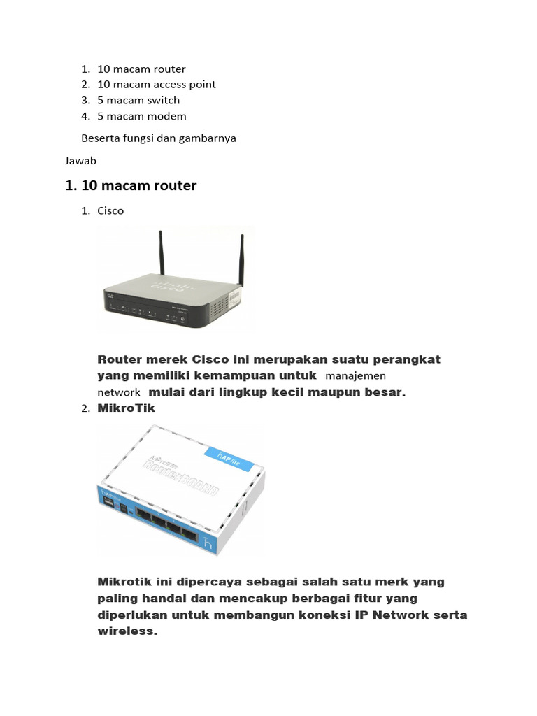 10 Macam Router | PDF | Bisnis | Komputer