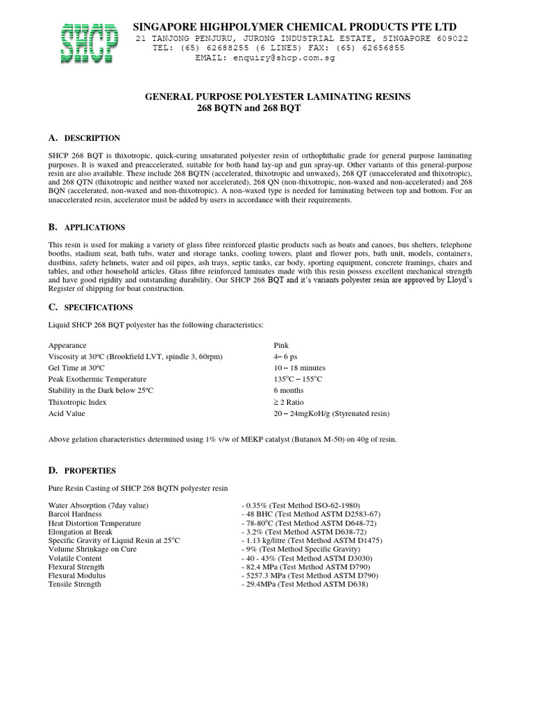 Tds-Poly 268 BQTN - TDS (En) | PDF | Polyester | Fiberglass