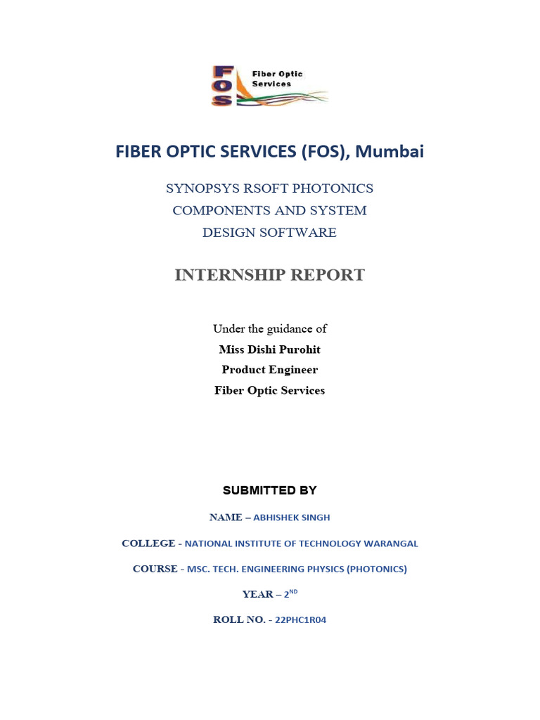 FOS RSoft Final Report-converted | Download Free PDF | Dispersion (Optics) | Photonics