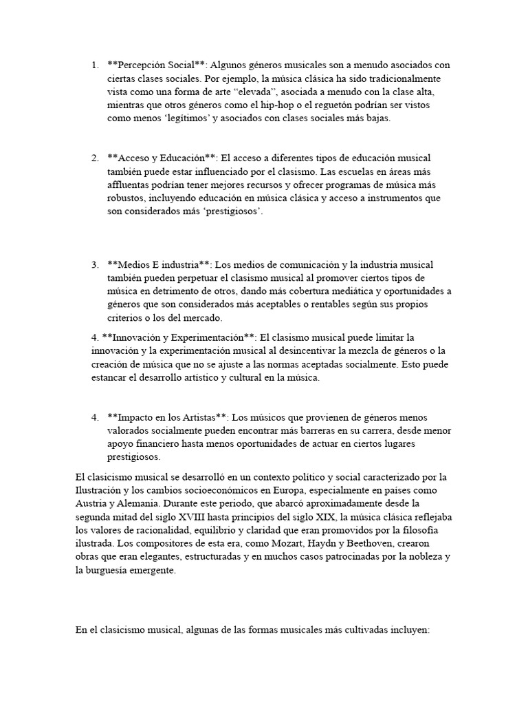 Datos del Clasicismo músical | PDF | Periodo Clásico (Música) | Música ...