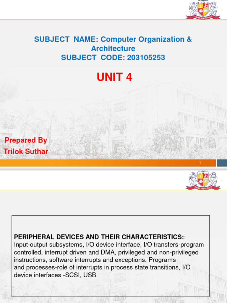 Unit 4 Pdf Input Output Central Processing Unit