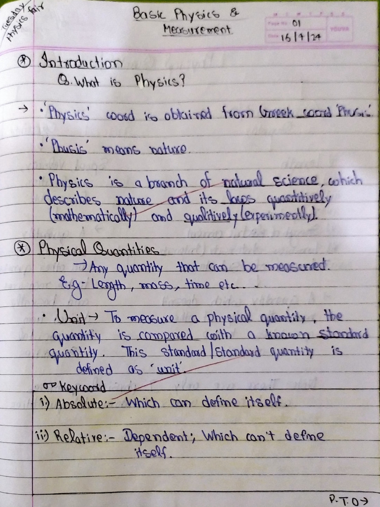 Measurements Class 9 Physics Notes | PDF