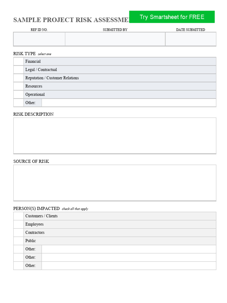 IC Sample Project Risk Assessment 11377 - WORD | PDF | Risk | Probability