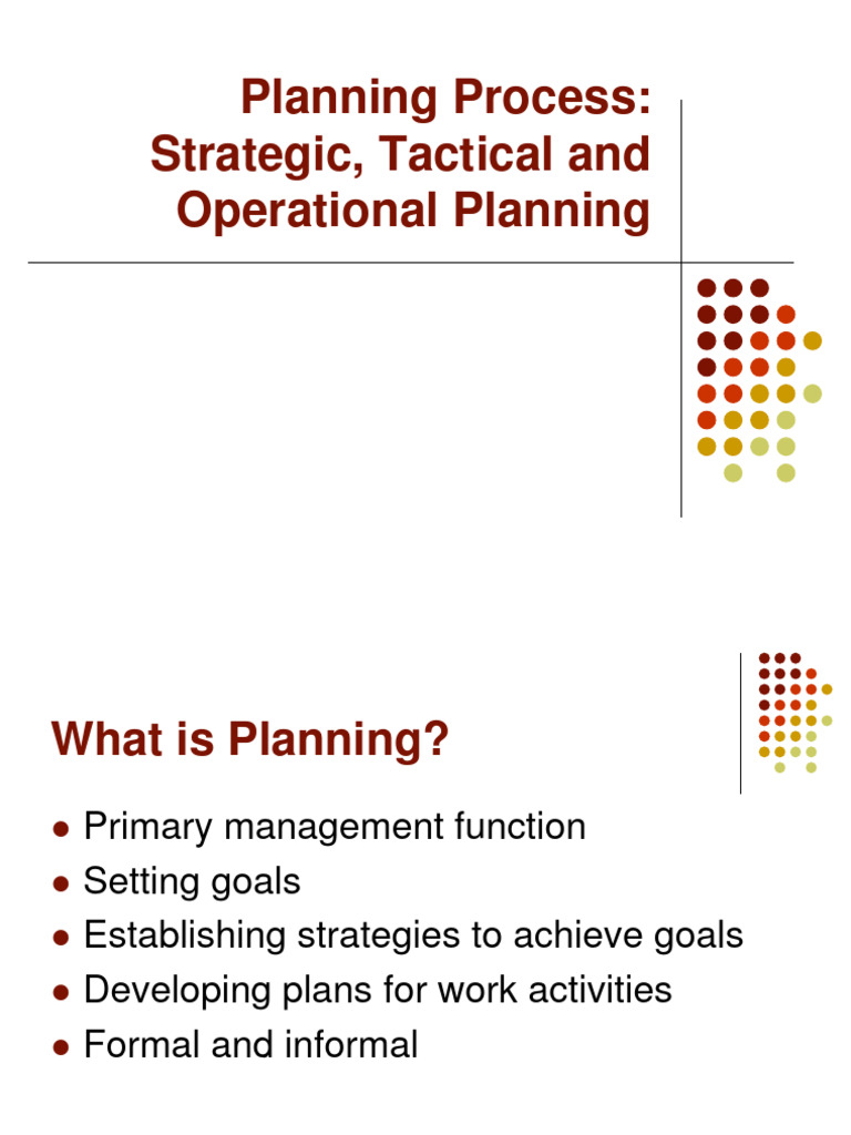PPS Tactical and Operational Planning | Download Free PDF | Goal | Goal ...