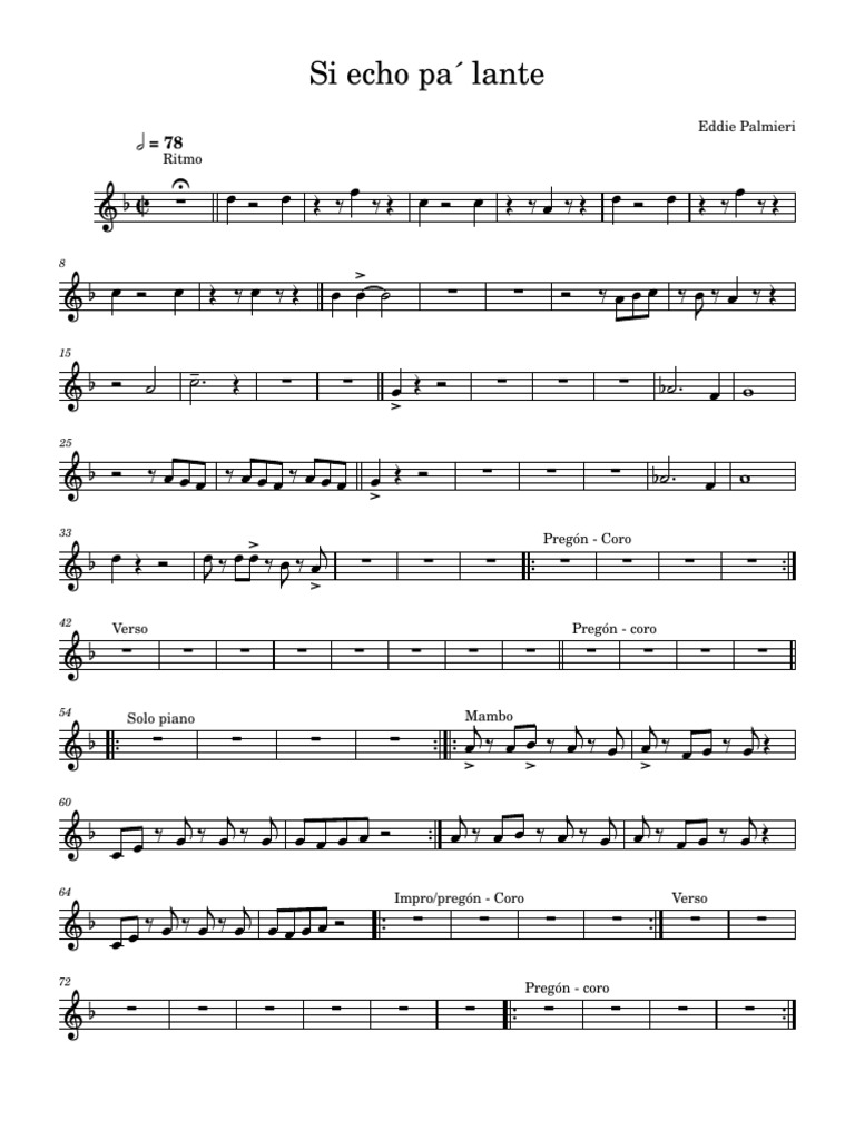 Si Echo Pa Lante Trumpet | PDF | Musica cubana