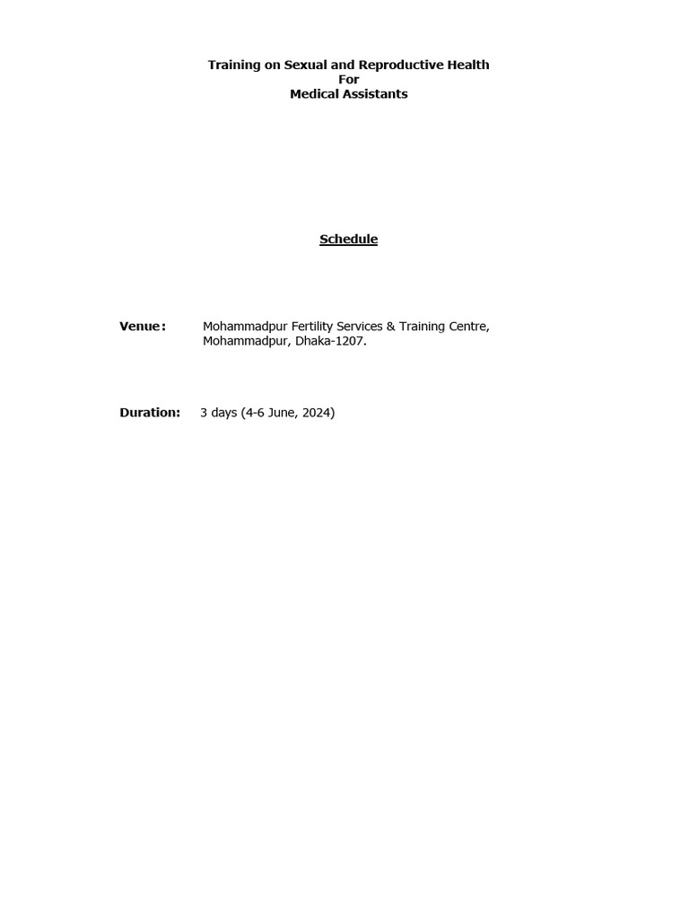 Annex - 1 - Schedule of MFTC | PDF | Health Care | Medicine