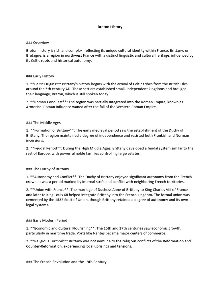 Breton History | Download Free PDF | Brittany | Cultural Anthropology