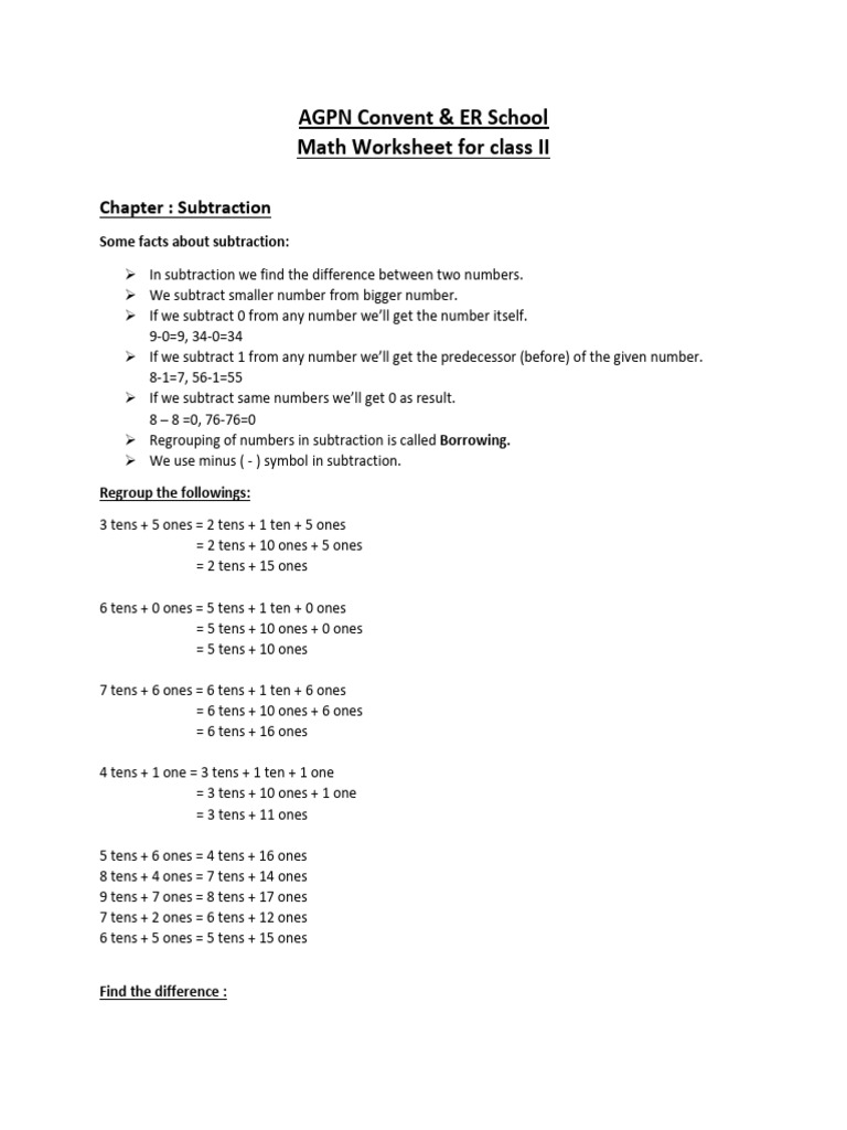 CL 2 Math Subtraction Mid-Term | PDF | Subtraction | Mathematics