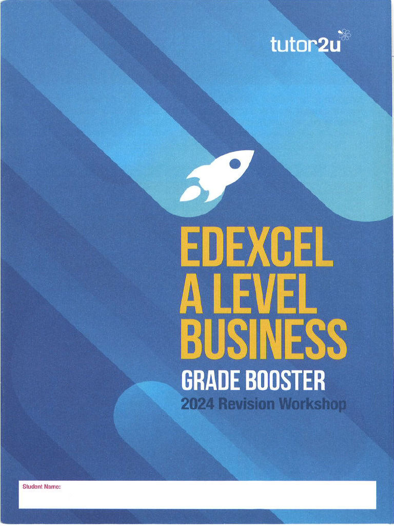 Edexcel A Level Business 2024 Revision Workshop | PDF