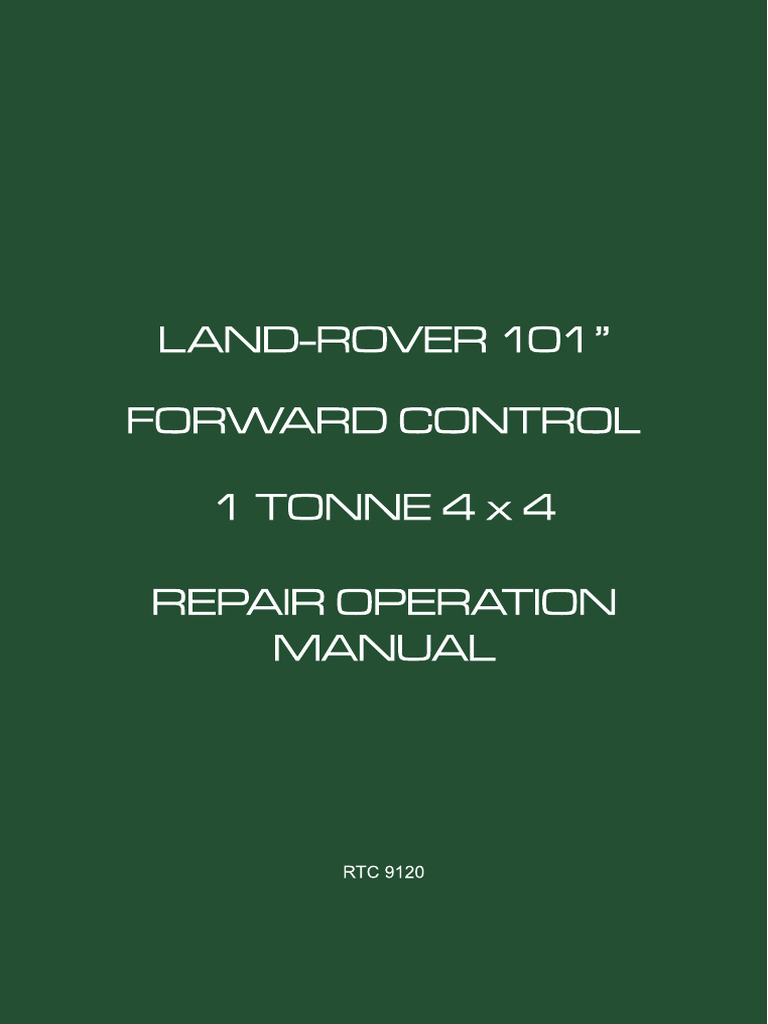 Land Rover 101 FC Repair Operation Manual (Army) (Z-Library) | PDF