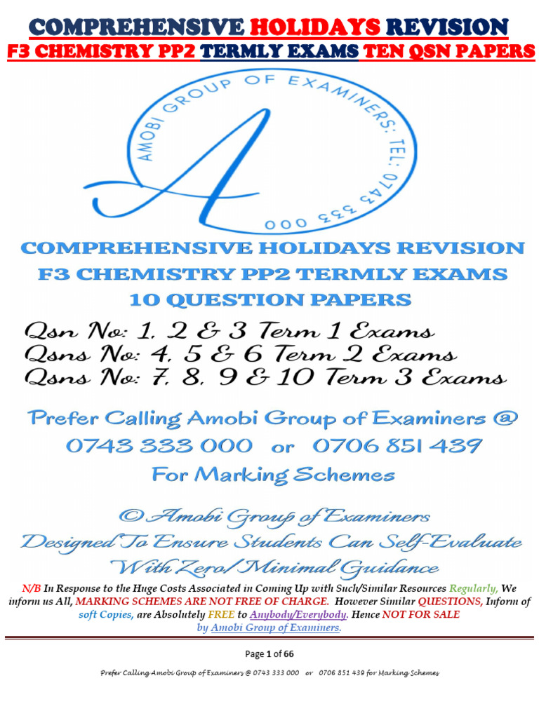 f3 Chem Pp2 C-HR 10 QP | PDF | Chemical Reactions | Hydrogen