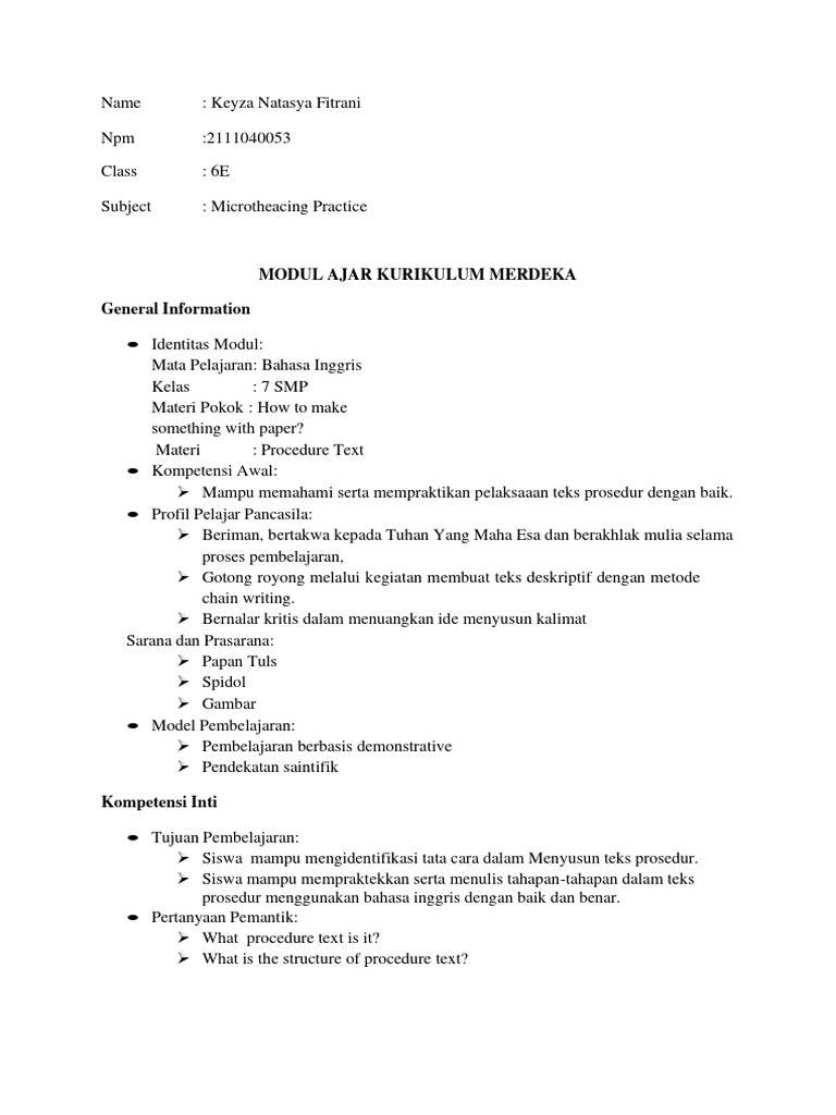 Modul Keyza Natasya | PDF | Learning | Behavior Modification