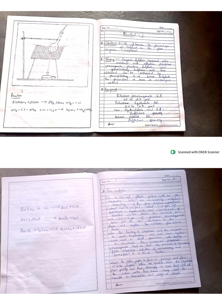 Chemistry 6 Sem Practical Work | PDF