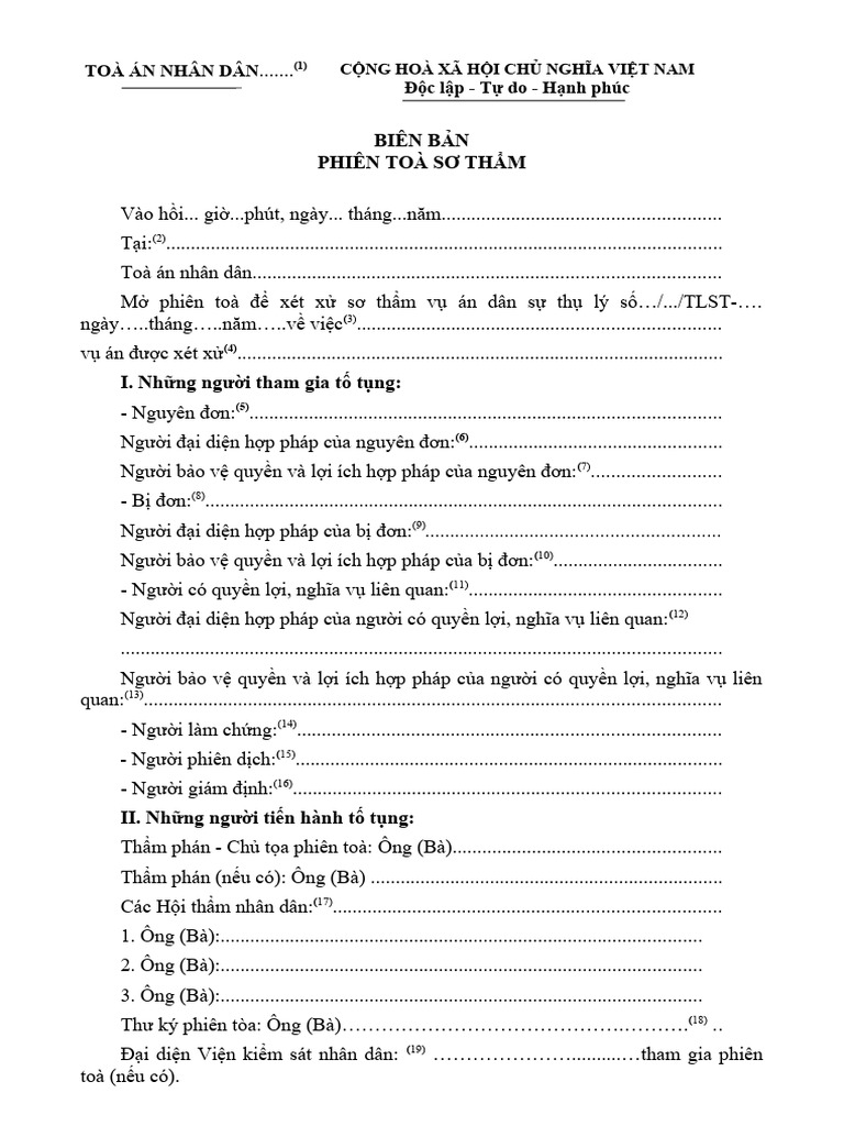 Bien Ban Phien Toa | PDF