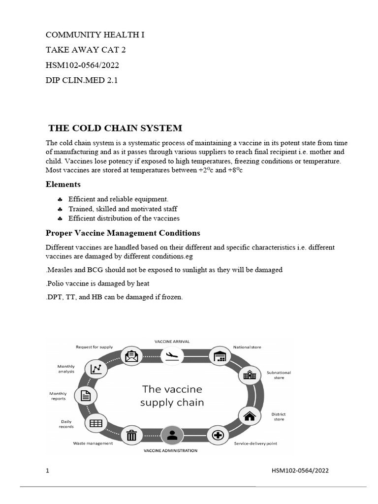 Take Away 2 Cold Chain System | PDF | Vaccines | Refrigerator