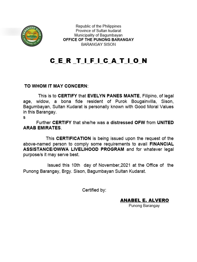 Cert for Low Earner | PDF